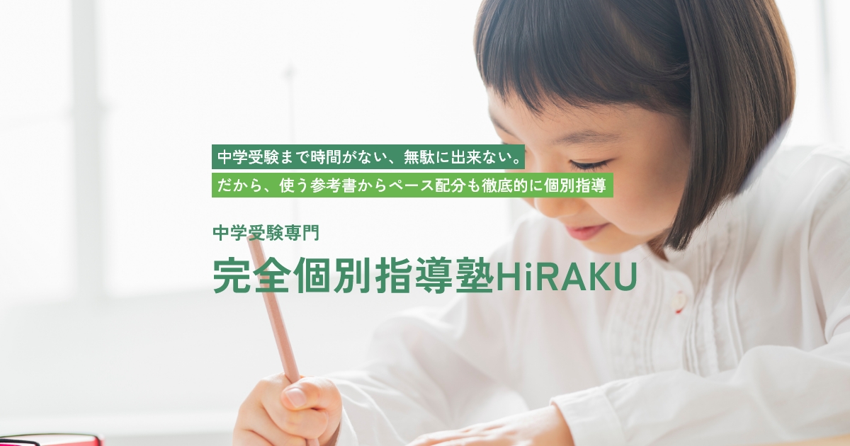 プライバシーポリシー - 中学受験専門 完全個別指導塾 HiRAKU
